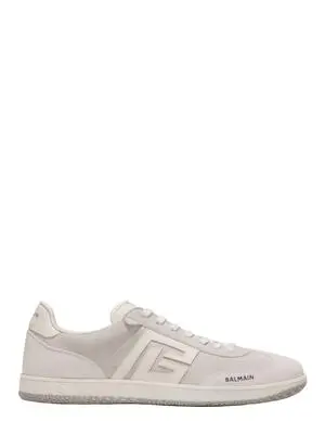 Balmain Swan Suede And Leather Trainers - White