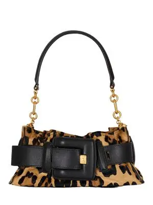 Balmain Anthem Mini Leopard Print Shoulder Bag - Brown