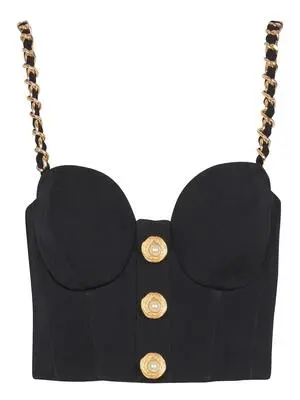 Balmain Chain Strap Top - Black