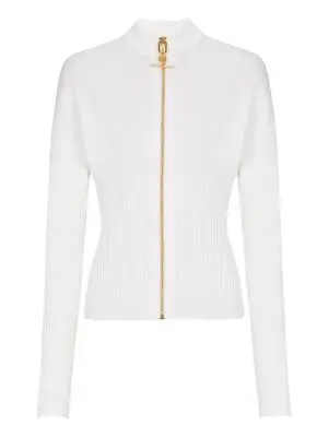 Balmain Zipped Knit Cardigan - White