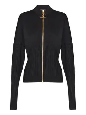 Balmain Zipped Knit Cardigan - Black