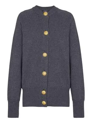 Balmain Buttoned Eco-cashmere Cardigan - Grey