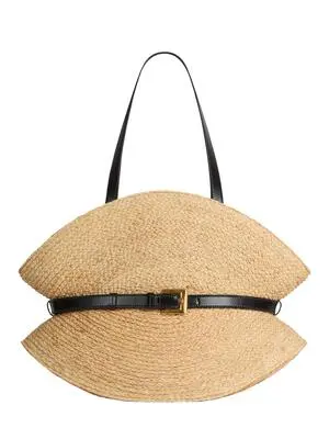 Balmain Shuffle Medium Bag In Raffia - Brown