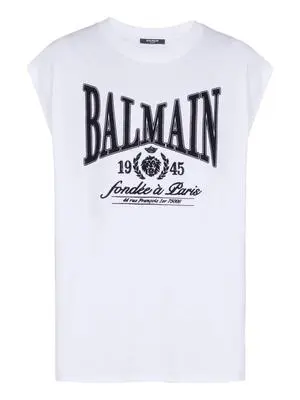 Balmain Relaxed Printed Tank Top - White