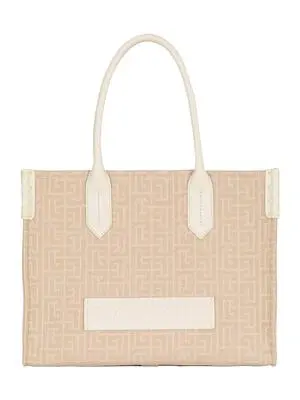 Balmain B-army 36 Monogrammed Tote - Beige