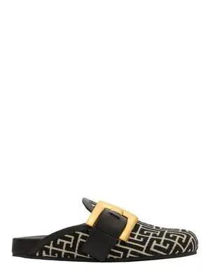 Balmain Anthem Jacquard Mules - Black