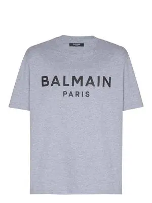 Balmain Printed Cotton T-shirt - Grey