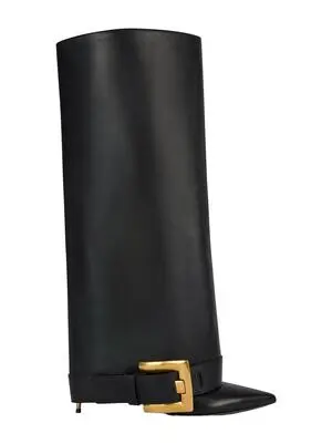 Balmain Anthem Calfskin Leather Boots Black