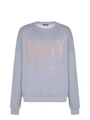 Balmain Printed Cotton Sweatshirt - Grey