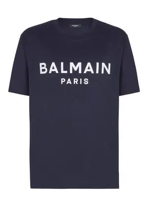 Balmain T-shirt With Paris Print - Navy