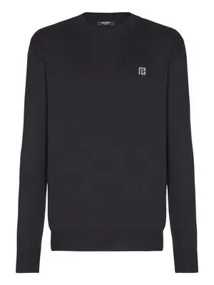 Balmain Fine Silk And Cotton Jumper - Black
