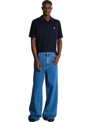 Balmain Embroidered Cotton Polo - Navy