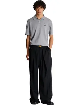 Balmain Embroidered Cotton Polo - Grey
