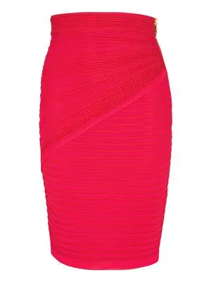 Balmain Flechage Knit Knee-length Skirt - Pink