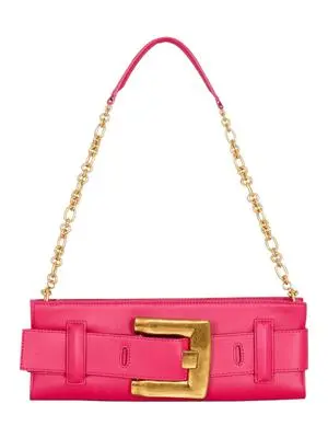 Balmain Anthem Calfskin Leather Clutch - Pink