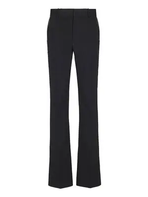 Balmain Straight-leg Wool Trousers With Crystal Embroidery - Black