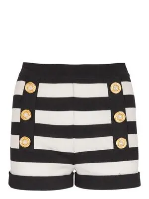 Balmain Marinière Knit Shorts - Black