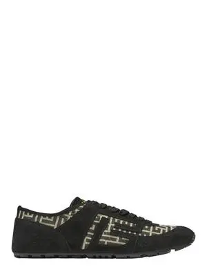 Balmain Racer Monogram Jacquard Sneakers - Black