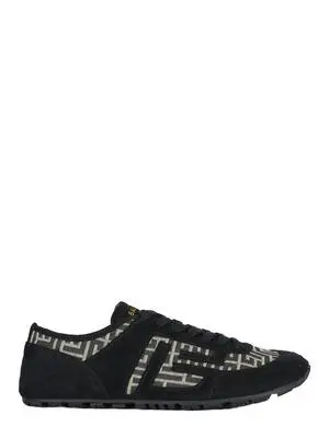 Balmain Racer Monogram Jacquard Sneakers - Black