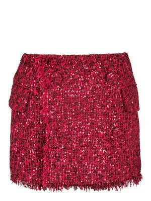 Balmain Sequin Tweed Skort - Pink