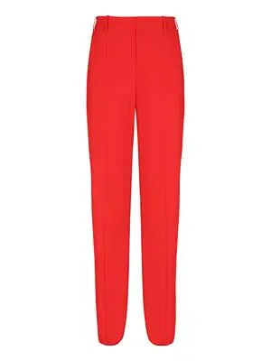 Balmain Crepe Straight-leg Tailored Trousers - Red