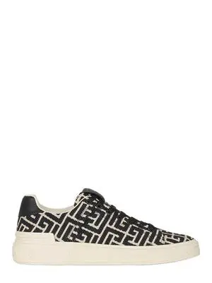 Balmain Monogram Jacquard B-Court Sneakers White