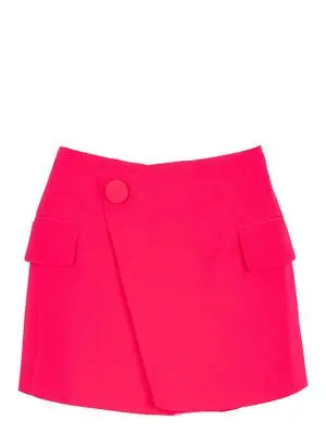 Balmain Asymmetric Crepe Mini Skirt - Pink