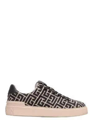 Balmain Monogram Jacquard B-court Trainers - Black