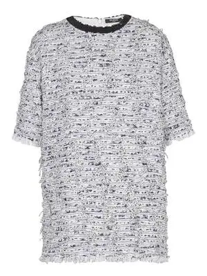 Balmain Tweed Loose T-shirt - White