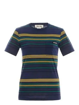Miu Miu Striped Cotton Jersey T-shirt - Stripe