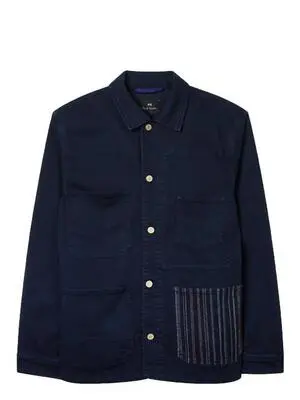 Paul Smith Cotton-twill Embroidered Stripe Chore Jacket - Blue