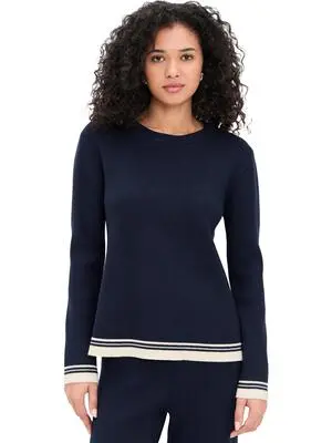 English Factory Contrast Striped Knit Top - Navy/white