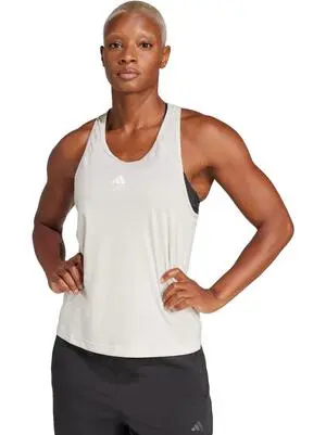 Adidas Train Essentials Racerback Tank Top - Beige / White