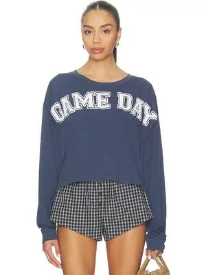Daydreamer Game Day Meet & Greet Long Sleeve Top - Vintage Navy