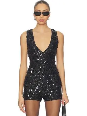 Show Me Your Mumu Viva Vest Top - Black Metallic Sequins
