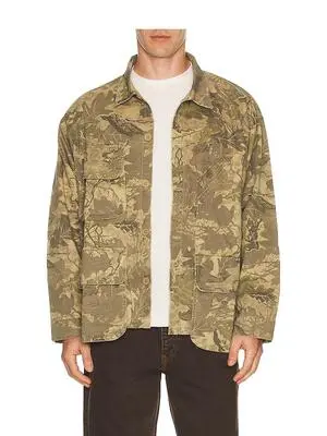 BRAIN DEAD Twill Military Shirt Jacket - Leaf Camo