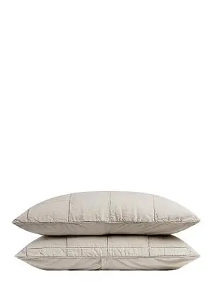 PARACHUTE Linen Box Quilted Sham Set - Bone