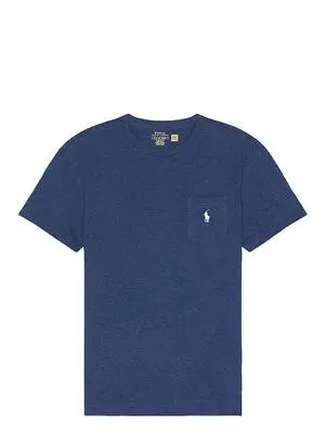 Polo Ralph Lauren Crewneck Pocket T-shirt In Blue - Derby Blue Heather
