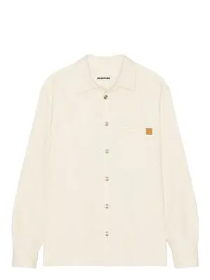 DARKPARK Serge Japanese Long Sleeve Shirt In Cream - Ecru