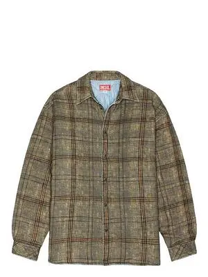 DIESEL Hammer Overshirt In Brown - Hazelnut