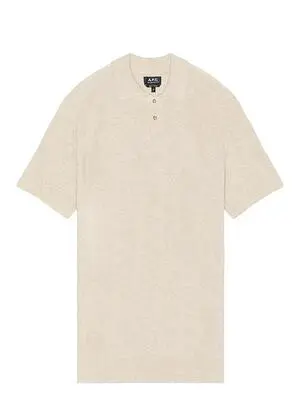 A.p.c. Jay Short Sleeve Polo - Beige