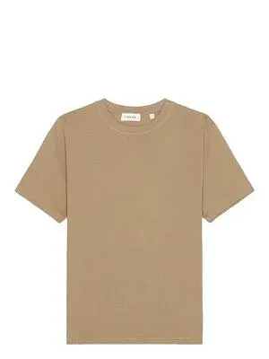 FRAME Logo Tee In Brown - Latte Brown