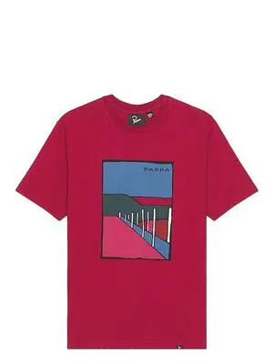 PARRA Beach Parking T-shirt In Red - Raspberry