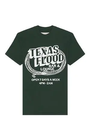 ONE OF THESE DAYS Texas Flood Tee In Dark Green - Washed Forest Green