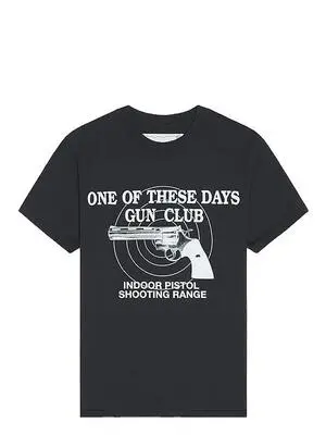 ONE OF THESE DAYS Gun Club Tee In Black - Washed Black