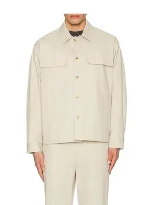 FRAME Double Pocket Overshirt In Beige - Light Beige