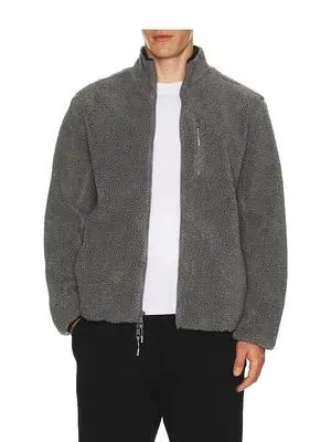 Beyond Yoga Boucle Fleece Zip Jacket - Shadow Grey