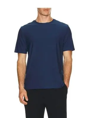 Beyond Yoga Featherweight Always Beyond Crew Tee 2.0 In Royal - Dark Cobalt Heather