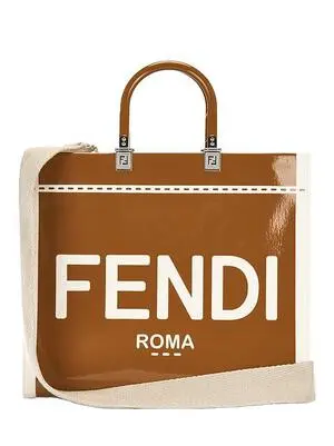 FWRD RENEW Fendi Sunshine Shopper Tote Bag - Brown
