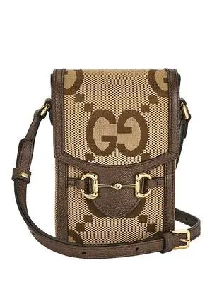FWRD RENEW Gucci Jumbo Gg Mini Horsebit 1955 Crossbody Bag - Beige